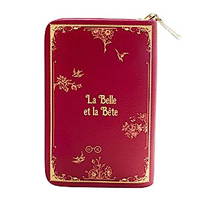 Well Read Beauty and the Beast Book Themed Zip Around Wallet for Book Lovers- Ideal Literary Gift for Book Club, Readers & Bookworms - Vegan Faux Leather Clutch