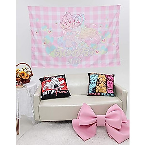 Winx Club Tapestry Wall Hanging Kawaii Friendship Dark Gothic Wall Tapestry for Living Room Bedroom (Pink)
