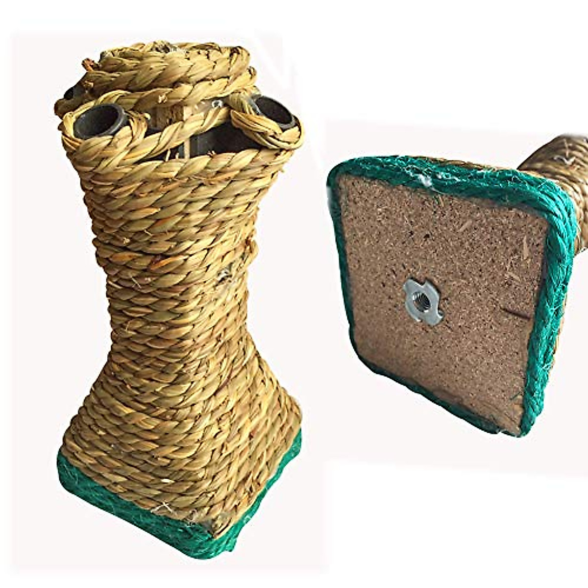 Hamiledyi Pet Bunny Fun Tree Rabbit Chew Toy Rattan Grass Scratcher Climbing Tree Play Carrot Toy for Small Animal