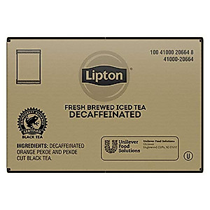 Lipton Decaffinated Tea Bags, Black Tea, Unsweetened Iced Tea, 3 Gallon-Sized Tea Bags(Pack of 16)
