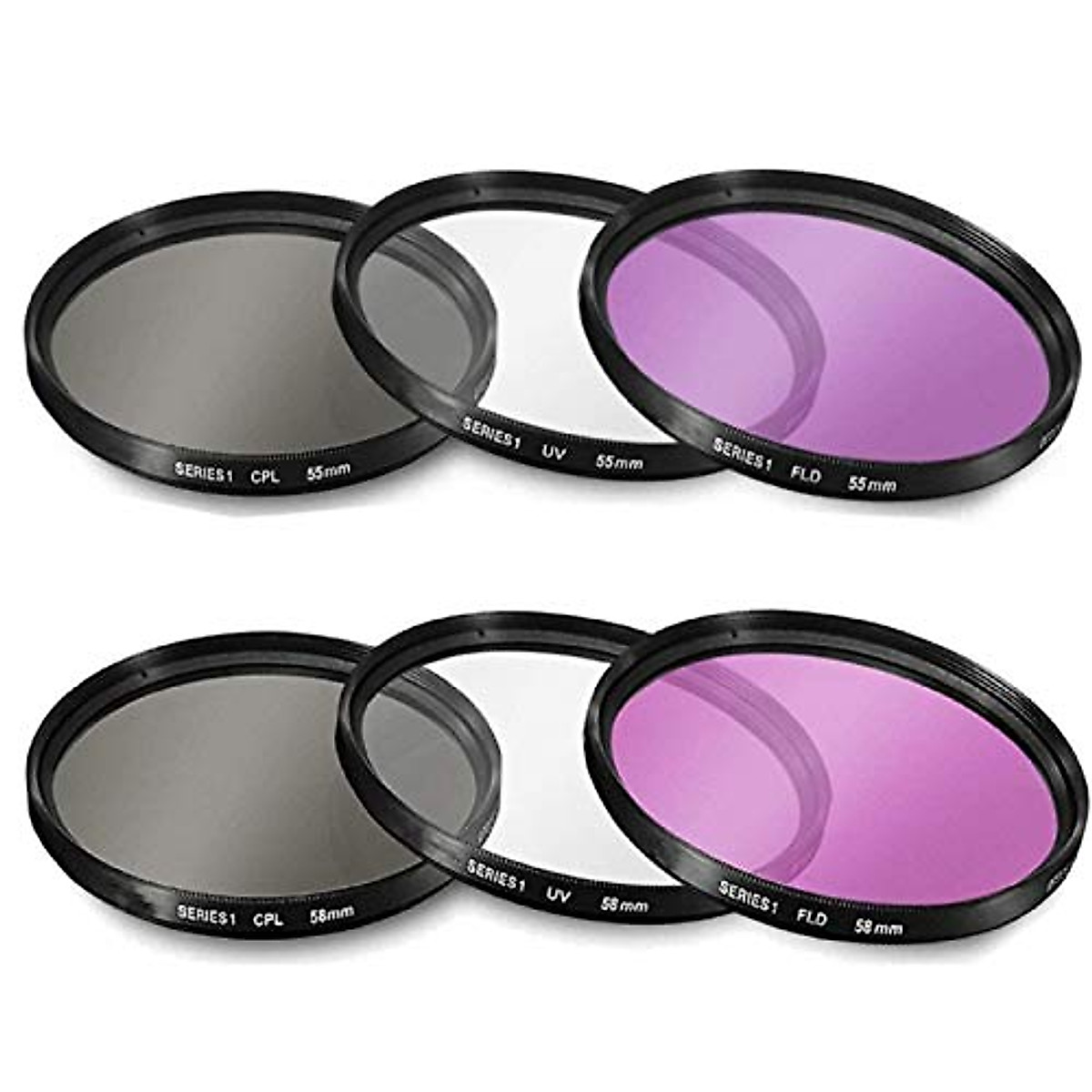 55mm and 58mm Multi-Coated 3 Piece Filter Kit (UV-CPL-FLD) for Nikon D3500, D5600, D3400 DSLR Camera with Nikon 18-55mm f/3.5-5.6G VR AF-P DX and Nikon 70-300mm f/4.5-6.3G ED