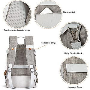 MOMIGO Breast Pump Backpack - Cooler and Moistureproof Bag Double Layer for Mother Outdoor Working Backpack with 13 Inch Laptop Compartment Fit Most Breast Pumps (Grey)