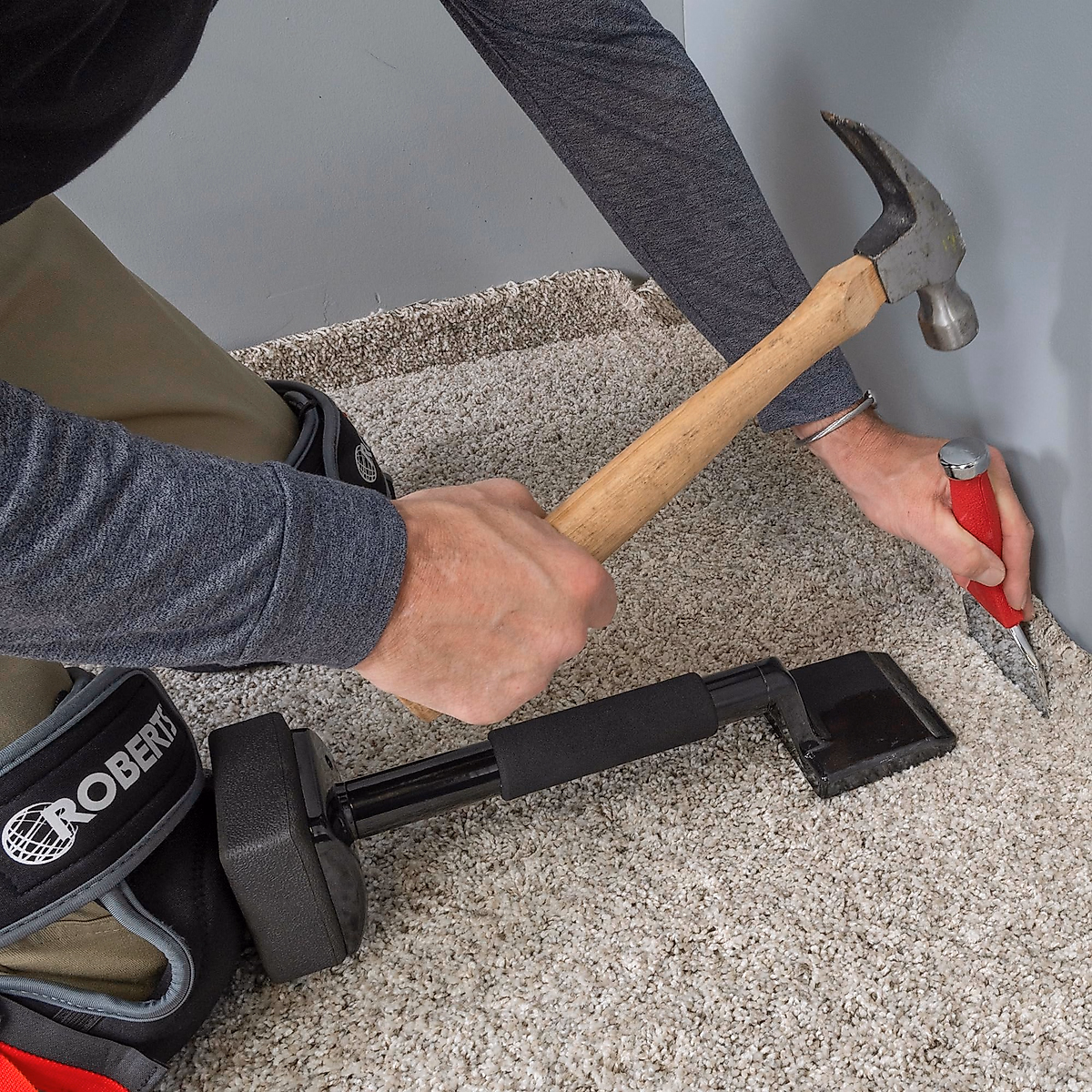 Roberts Extra Wide Carpet Tucker and Stair Tool, Chrome-Plated Steel, 4-Inches