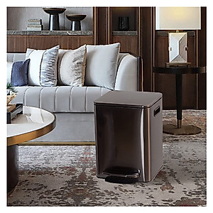 DYPASA Garbage Recycling Bin Metal Pedal Bin,Step Trash Can Trash Bin，Kitchen Trash Can with Lid，for Patios, Kitchens, and Outdoor Entertaining Kitchen Trash Can (Color : Gold)