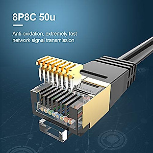 AUCAS Cat 8 Ethernet Cable 50u Gold Plated RJ45 Connectors，32AWG Cat8 Network LAN Cord，High Speed for Gaming, Modem Router, PC,PS4,Xbox,PS4,Xbox(0.5M/1.5FT)