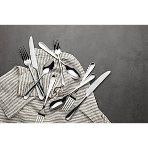 Oneida Grant Piece Everyday Flatware Set, 20 Count, Metallic