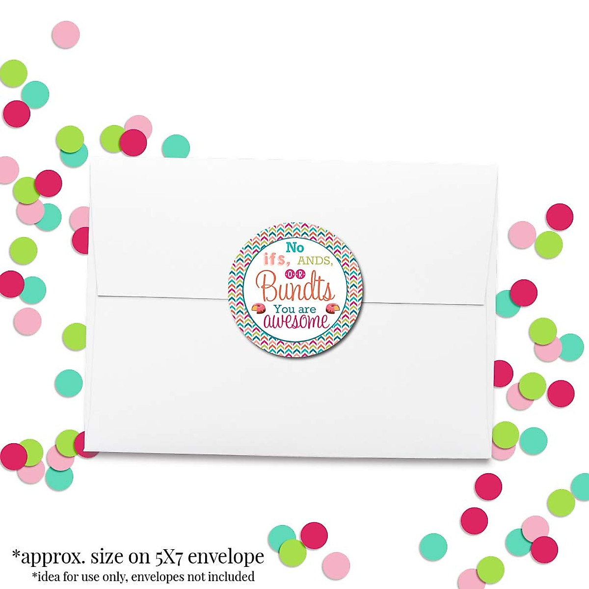 “No IFS, Ands, or Bundts” Teacher, Staff, or Employee Appreciation Thank You Sticker Labels, 40 2" Party Circle Stickers by AmandaCreation, Great for Envelope Seals & Gift Bags…