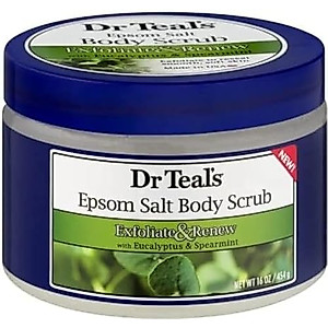 Epson Salt Body Scrub - Exfoliate & Renew with Eucalyptus & Spearmint (16 Ounces)