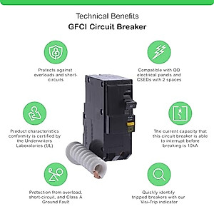 Square D - QO250GFICP QO 50-Amp Two-Pole GFCI Breaker