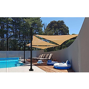 Shade Sail Poles, Outdoor Sun Shade Sail Pole Kit Support Awning Canopy Heavy Duty Steel Post for Outside Deck Patio Backyard Garden (10FT,2pack)…