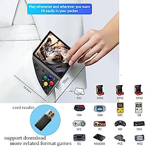 Miyoo Mini Plus Retro Handheld, Funny Game Console with 3.5 Inch IPS Display and Preload Games, Portable Game Player Support Onion OS, Built-in Multi-emulations (Grey)