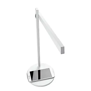 Newhouse Lighting NHDK-AD-WH Adonis Minimalist Modern LED Desk Lamp with Fast Wireless Charger for iPhone, Samsung & Qi-Enabled Phones, 3 Brightness Levels & 3 Color Modes, White