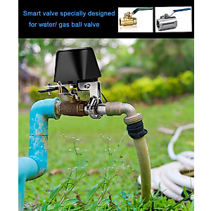 Smart Wifi Water Valve Shutoff Timer, Smart Sprinkler Controller, Wifi Gas Shut Off Valve Controller, for Valves up to 1.5", Compatible with Alexa Google, APP Remote Control, No Hub Required