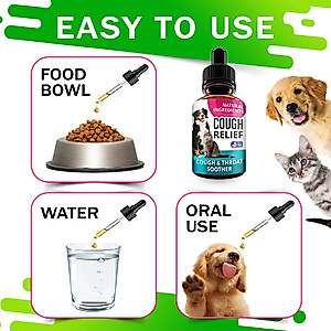Kennel Cough Drops for Dogs and Cats - 2oz Pet Herbal Remedy - Throat Soother - Homeopathic Respiratory Support - Dry, Wet & Barky Pet Cough and Cat Asthma, Sinus Congestion Treatment - Made in USA