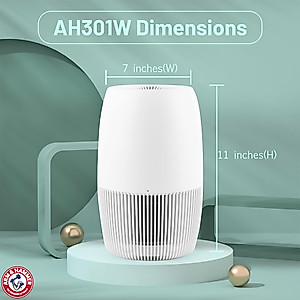 Arm & Hammer, AH301W HEPA Air Purifier for Home Office, Desktop Air Cleaner Removes 99.97% Allergies, Smoke, Dust, Pollen, Pet Dander, Odor, Germs, Mold, Pearl White