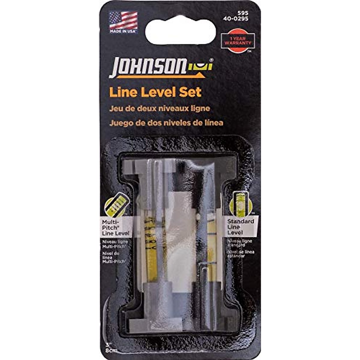 Johnson Level & Tool 595 Structo-Cast Line Level, 3", 1 Level Kit