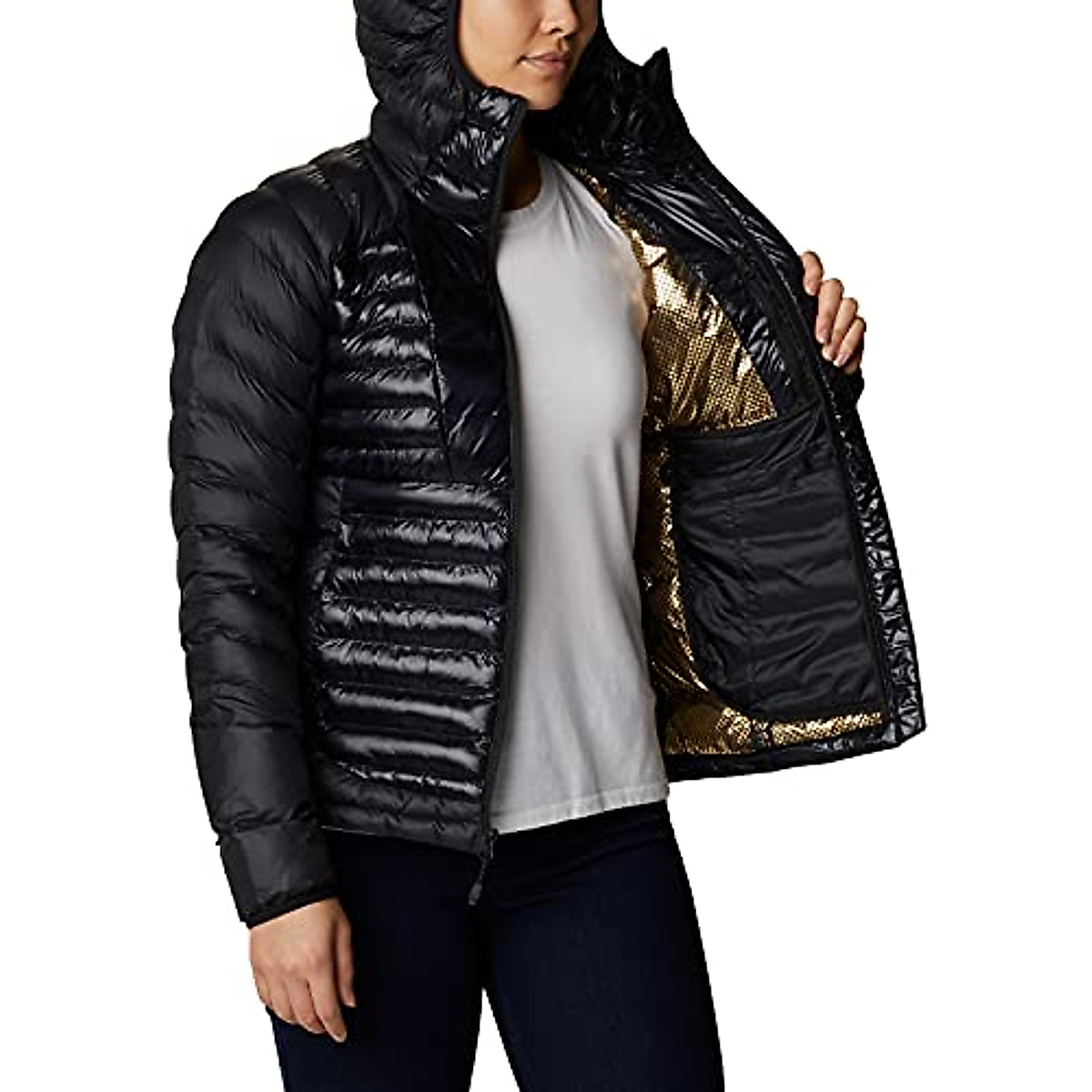 Columbia Women's Labyrinth Loop Hooded Jacket, Black, Medium