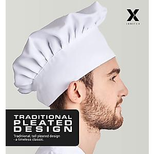 Chef Hat for Men and Women - Cute Chef Hats for Adults, The Perfect Pizza Chef Hat, Mens Chef Hat White