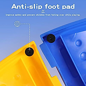 Kids Balance Beam Toddler Stepping Stones Max Load 220LBS 20 PCS Non-Slip Textured Surface & Rubber Pads Bottom Promote Agility Coordination Five Star Pattern