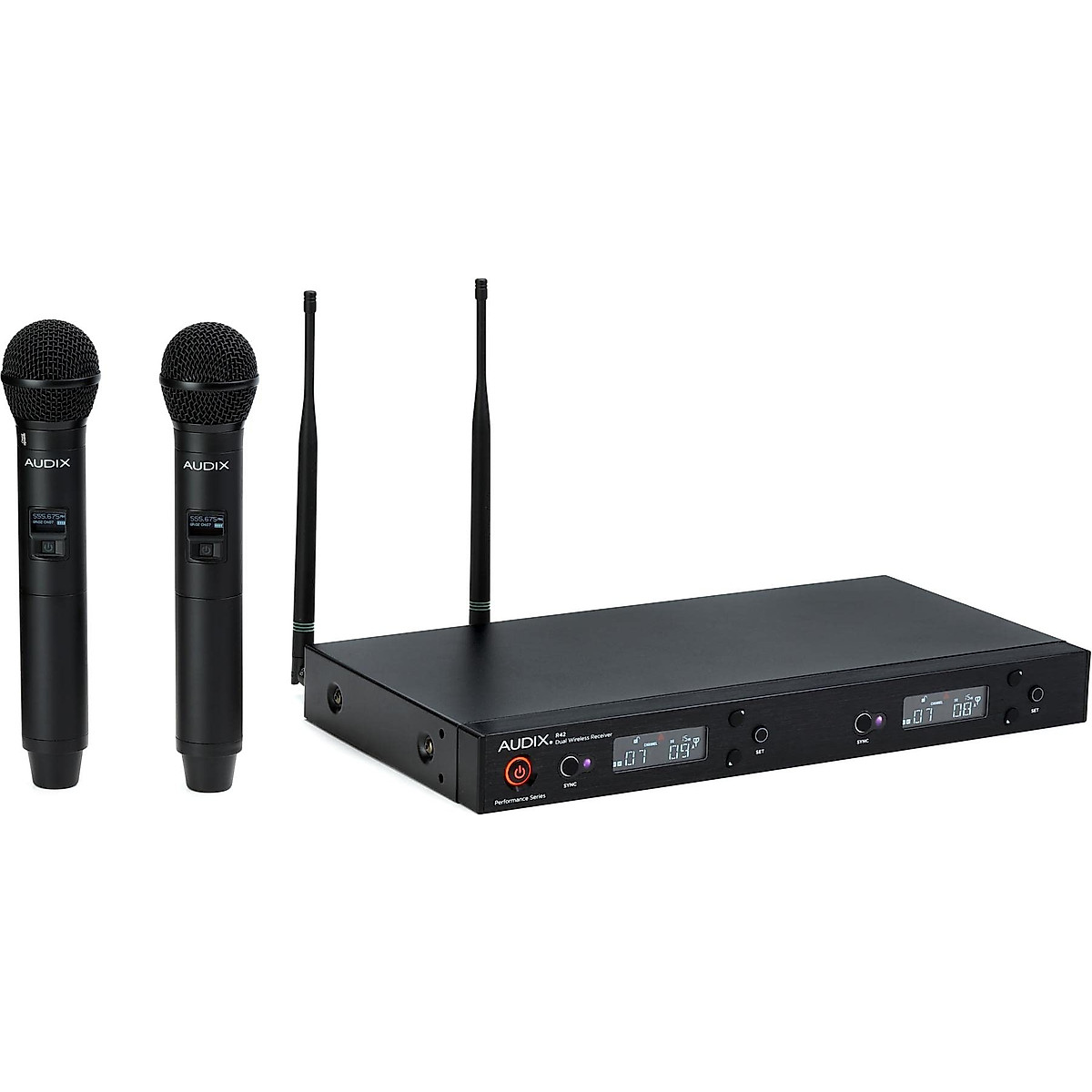 AUDIX AP42 OM2 Dual Handheld Wireless Microphone System for Musical Performances and Public Speaking - B Band