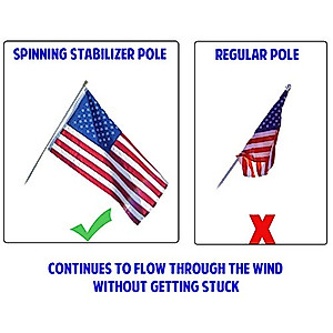 6ft Spinning Flag Pole – White