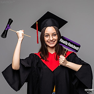 KatchOn, Purple Graduation Photo Booth Props 2024 - Pack of 24 | Purple Graduation Photo Props, Purple Graduation Decorations Class of 2024 | Graduation Picture Props, Graduation Party Decorations