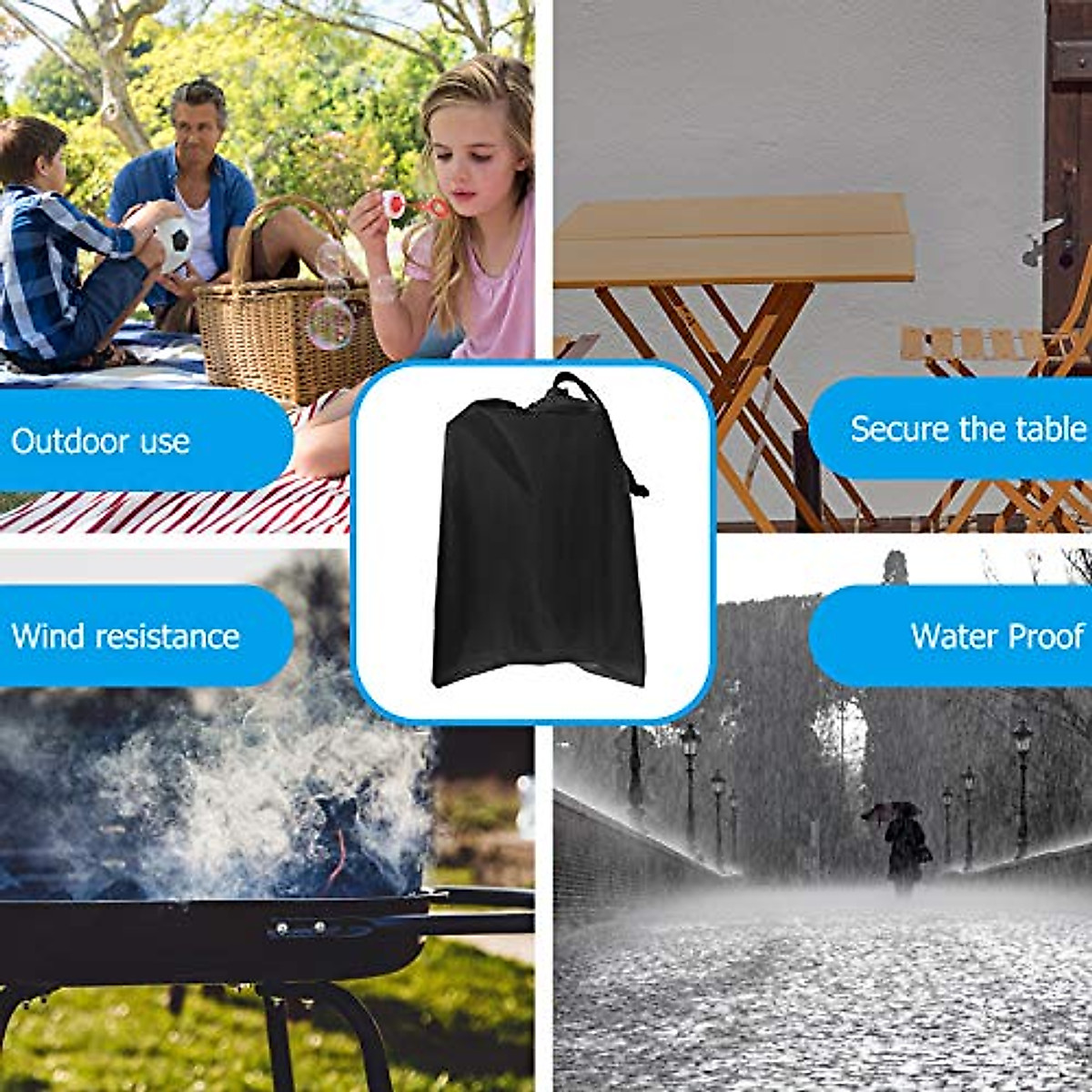 baijingjing Round BBQ Grill Cover, Waterproof Barbecue Oven Protector, for Garden Patio