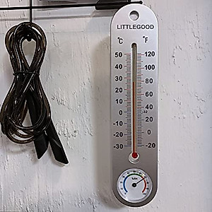 LittleGood Thermometer Indoor with Humidity – 9.8 inch Wall Vertical Thermometer/Hygrometer, Temperature Monitor for Home, Household Thermometer for Room Temp