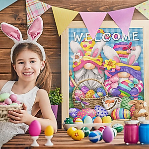 Gnomes Diamond Painting Kits for Adults -5D Diamond Art Kits Easter Full Drill Diamond Dots Paintings for Beginners, Round Paint with Diamonds Pictures Gem Art Painting Kits DIY Adult Crafts 12x16inch