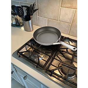 MsMk Non-Stick Small 8 Inch Enamel Frying Pan Grey - Stain-Resistant, Dishwasher Safe, Easy to Clean - Perfect for Runny Eggs, Steak, Avocado - Lightweight with Hollow Stainless Steel Handle