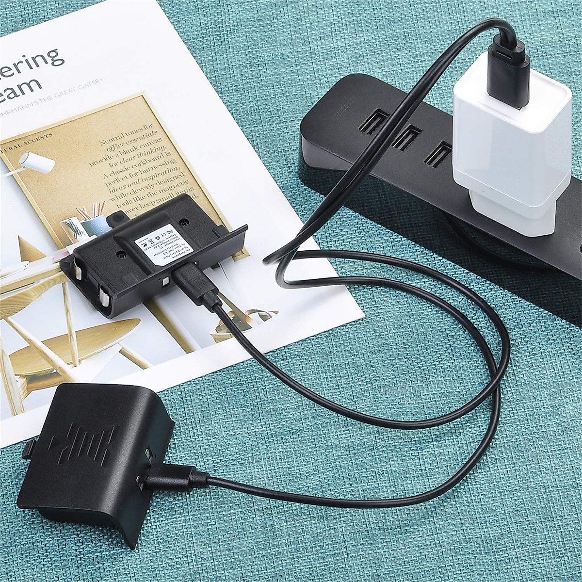 Batmax 2X Micro USB-Output 1100mAh Battery Packs for Xbox One Xbox One S Xbox One X Xbox One Elite Wireless Controllers Rechargeable Ni-MH Not fits for Xbox Series X/S 2020 + 2-in-1 USB Cable (Black)