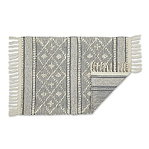 DII Woven Rugs Collection Textured Hand-Loomed with Fringe, 2x3', Gray Diamond