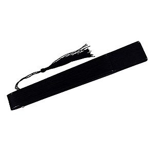 Amajiji 8.27"(21cm) Hand Held Bamboo Silk Folding Fan Hand Fan,Chinese/Japanese Charming Elegant Vintage Retro Style,Women Ladys Girls Best Gifts (Black)