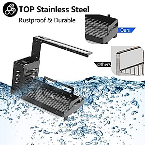 Sink Caddy Kitchen Sink Organizer, Stainless Steel Kitchen Caddy Sink Organizer with Removable Drain Tray for Soap, Sponge, Scrubber, Brush and Dishcloth, Rustproof Countertop Kitchen Sink Organizer