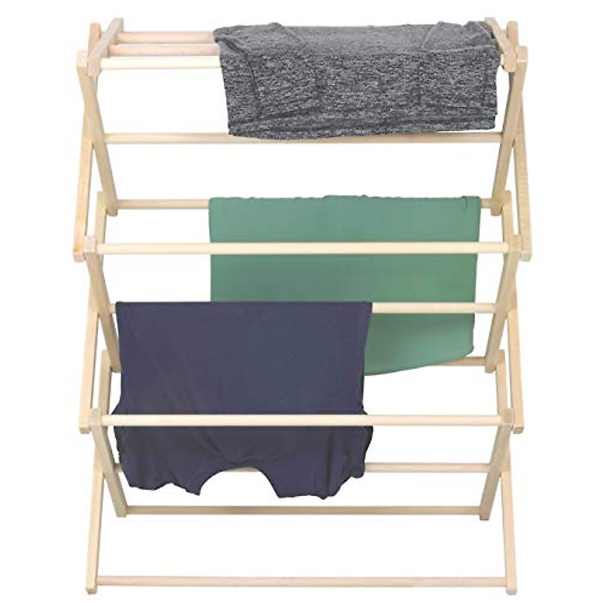 Pennsylvania Woodworks Premium American Maple Clothes Drying Rack - Handcrafted in Pennsylvania - Solid Wood Construction, Collapsible, Eco-Friendly Laundry Solution (Medium)