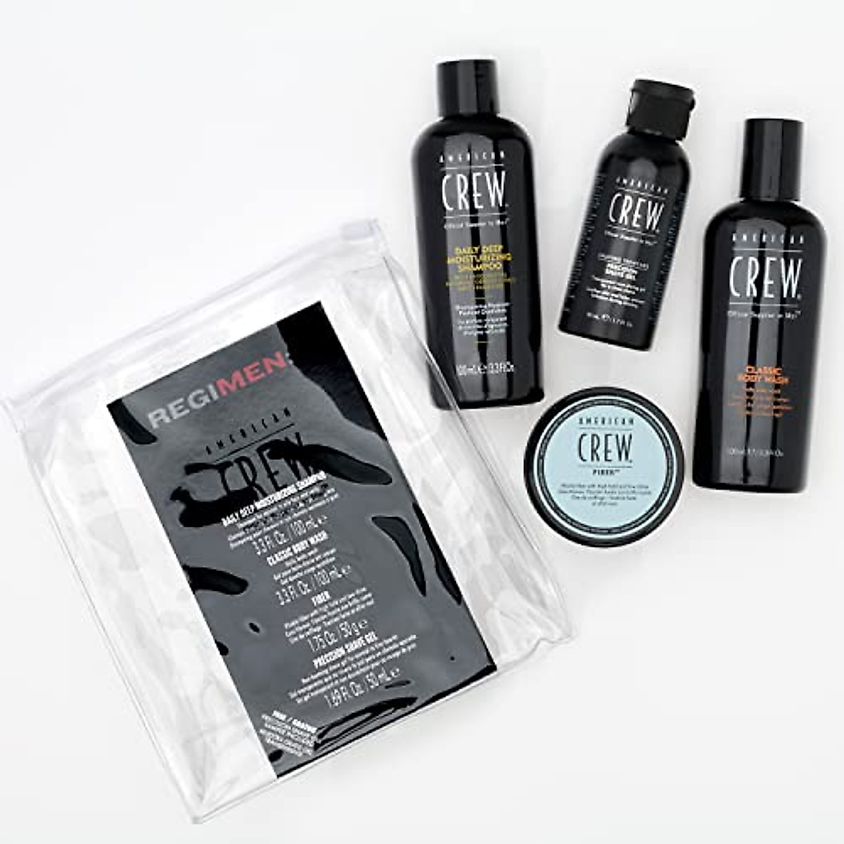 American Crew Gift Set, Travel Kit includes Hair Forming Cream, Men's Shampoo, Body Wash and Precision Shave Gel