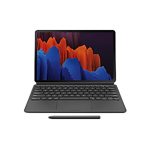 Samsung Galaxy Tab S7+ Keyboard, Black (EF-DT970UBEGUJ) (Renewed)
