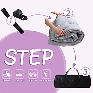MIRUO Floor Mattress Rv Queen Short Mattress Futon Mattress Sleeping Mat Roll Up Mattress Floor Mattress for Adults Japanese Mattress Car Camping Mattress Queen Size (A-GE11017-M-USAM021)