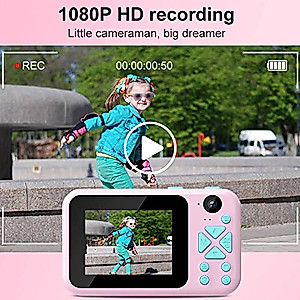 Vlogging Camera for Kids, Full Hd 1080p Rechargeable Electronic Mini Camera for Boys and Girls, Point and Shoot Digital Cameras with IPS Screen, Electronic Anti-Shake Digital Camera