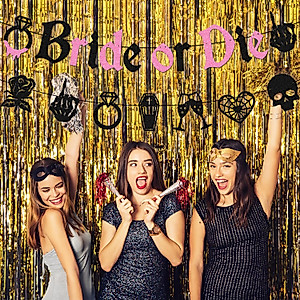 Bride or Die Banner Halloween Bachelorette Party Decorations Rip Single Life Banner Bachelorette Backdrop Death Theme Bridal Shower Wedding Engagement Party Supplies