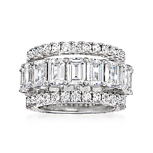 Ross-Simons 11.65 ct. t.w. CZ Jewelry Set: 3 Eternity Bands in Sterling Silver. Size 9