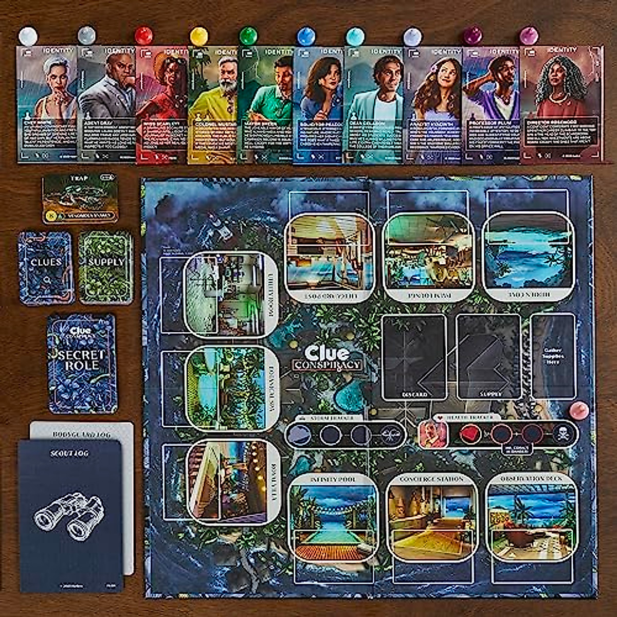 Clue Conspiracy Board Game for Adults and Teens, Great Halloween Party Game, Secret Role Strategy Games, Ages 14+, 4-10 Players, 45 Minutes, Mystery & Party Games