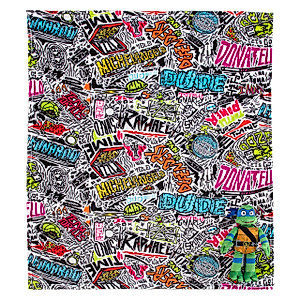 Northwest Teenage Mutant Ninja Turtles Character Hugger Pillow & Silk Touch Throw Blanket Set, 40" x 50", Sketched Out