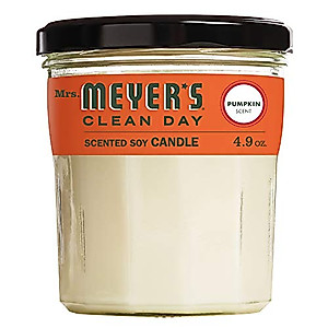 Mrs. Meyer's Soy Aromatherapy Candle, 25 Hour Burn Time, Made with Soy Wax and Essential Oils, Pumpkin, 4.9 oz