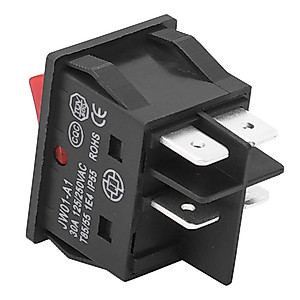 ON Off Rocker Switch, 120V AC/250V AC30A Welder Welding Machine 4-Pin 2 Position Boat Type Toggle Switch(1PCS)