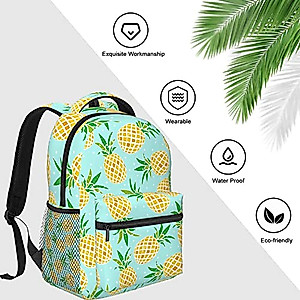 Ciferfor Tropical Yellow Pineapple Backpack Lightweight Bag Waterproof High Middle 17 Inch Backpack For Adjustable Backpacks Casual Daypack For Men Women