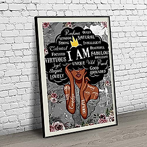 LLOSEUP African Queen Canvas Wall Art Black Women Canvas Paintings Black Girl Wall Art African American Abstract Nordic Pictures Posters Prints for Living Room Wall Decoration Artwork Unframed