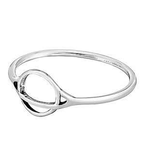 AeraVida Space-Chic Galaxy Planet Saturn .925 Sterling Silver Band Ring | Minimalist Planet Silver Ring for Women | Adorable Anniversary Jewelry Gift | Size (8)