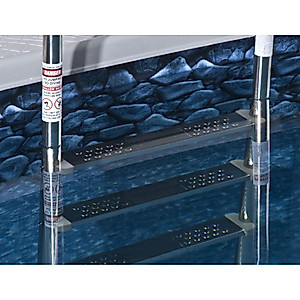 Blue Wave NE1145 Premium Stainless Steel In-Pool Ladder for Above Ground Pools, Silver