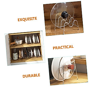 Zerodeko 3pcs Three Layer Pot Lid Rack, Iron, Silver, Storage Rack